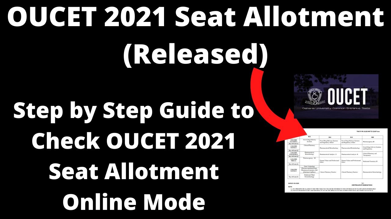 OUCET 2021 Seat Allotment (Released) - How to Check OUCET 2021 Seat ...