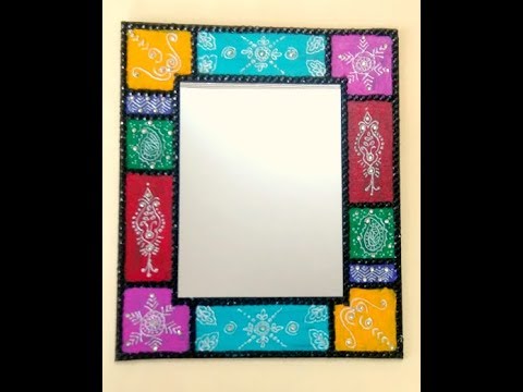 How to make Canvas Mirror Frame, Easy and Beautiful Mirror Artwork, DIY ...