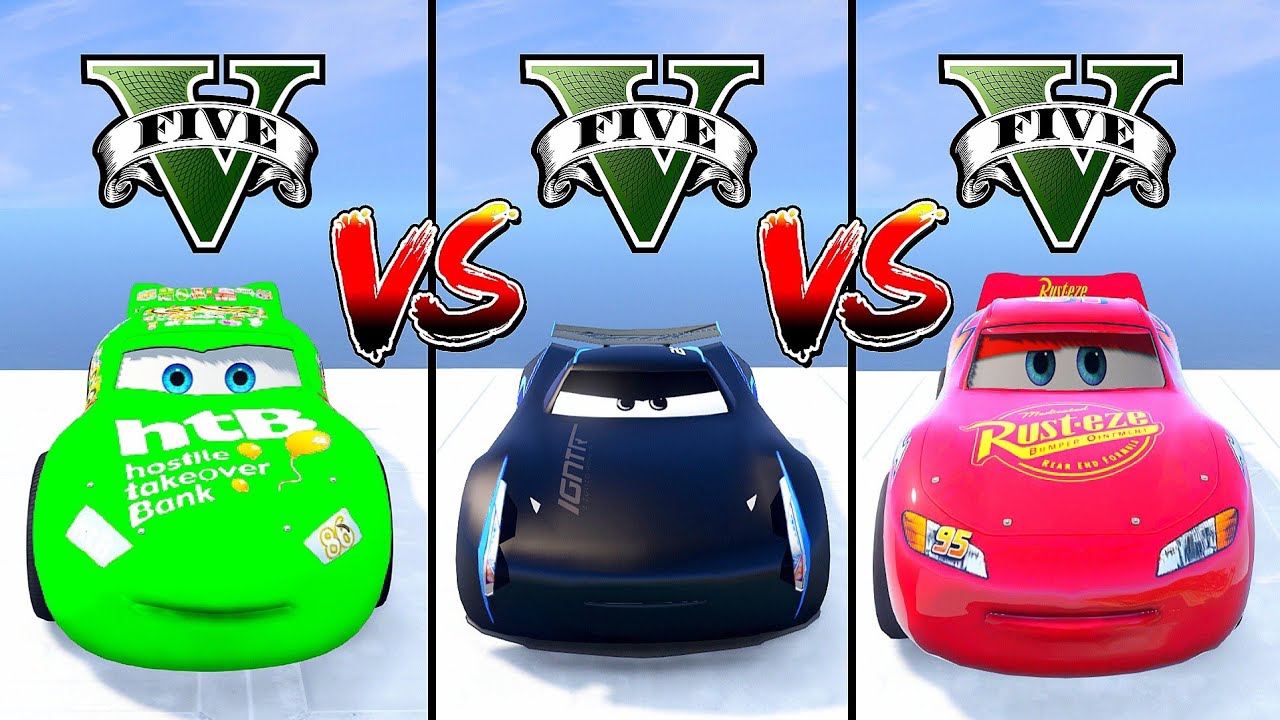 Epic Lightning Mcqueen Vs htB McQueen Vs Jackson Storm In GTA 5 Who ...