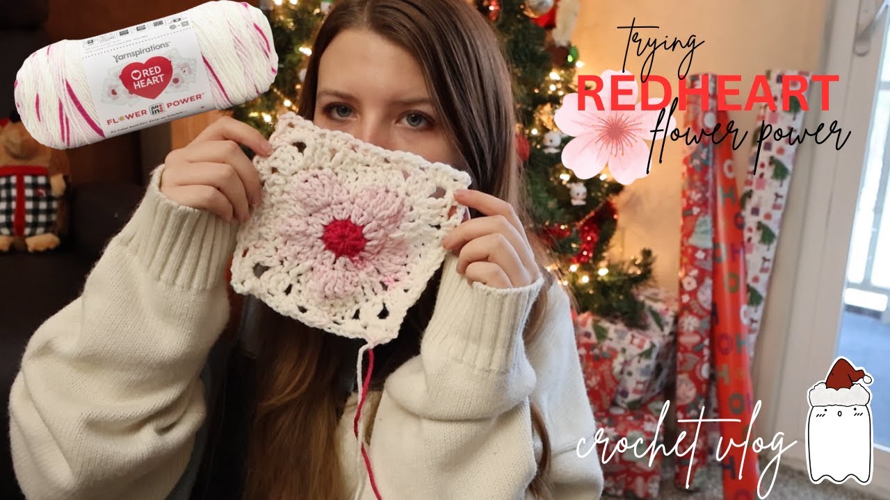 Trying Red Heart Flower Power Yarn - YouTube