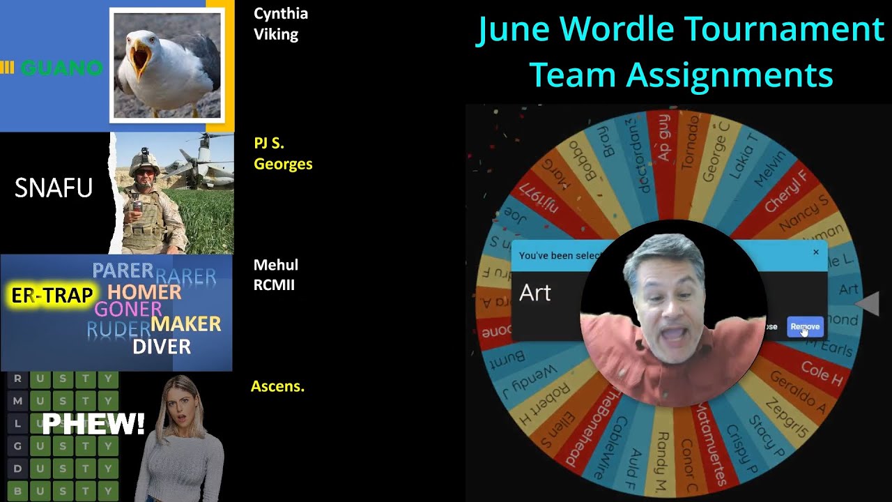 June Wordle Tournament Team Assignments - YouTube
