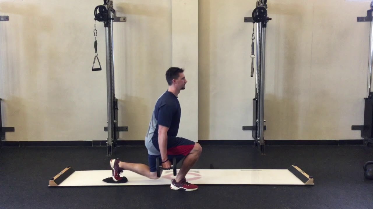 DB SLIDEBOARD REVERSE LUNGE - YouTube