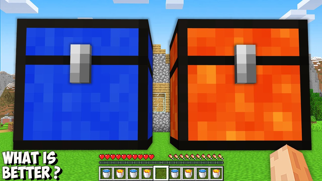 Which GIANT LAVA vs WATER CHEST is BETTER in Minecraft? I found THE ...