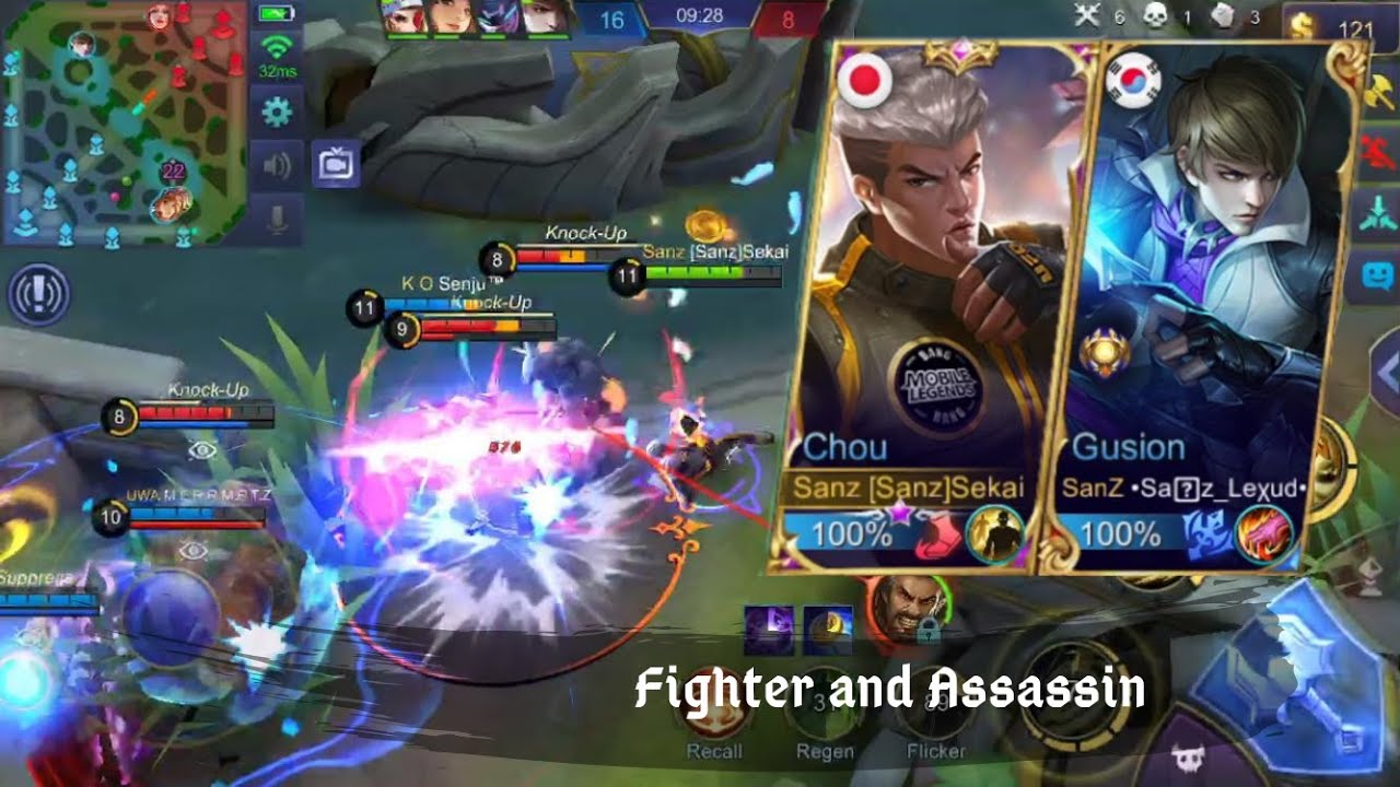 [Mobile Legends] Chou Fighter and Gusion Assassin - YouTube