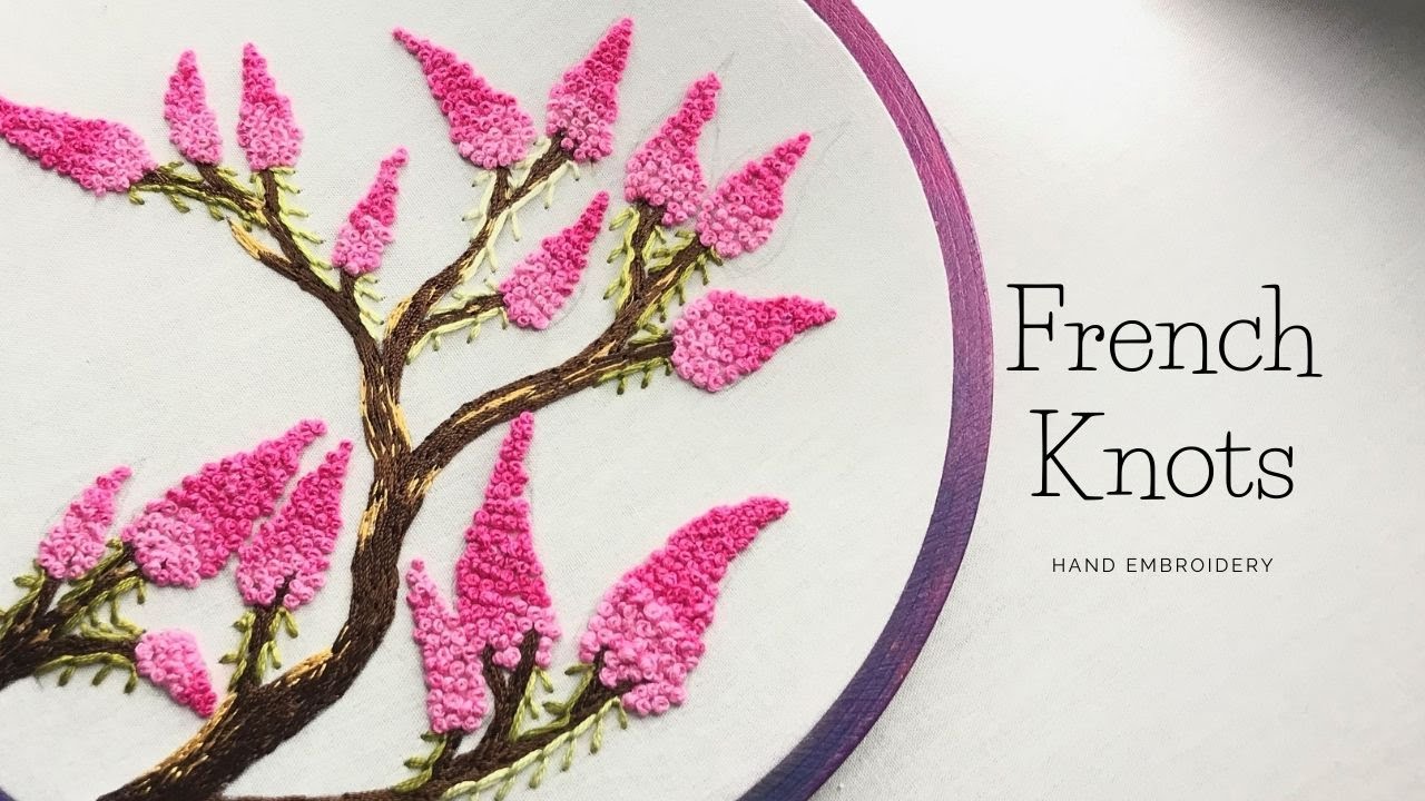 French Knot technique | Spring tree embroidery - YouTube