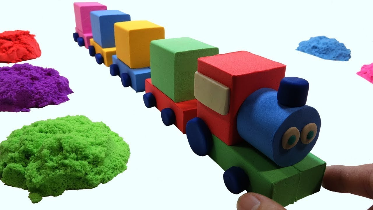 How to Make Train with Kinetic sand, Play Doh, Surprise Toys For Kids ...