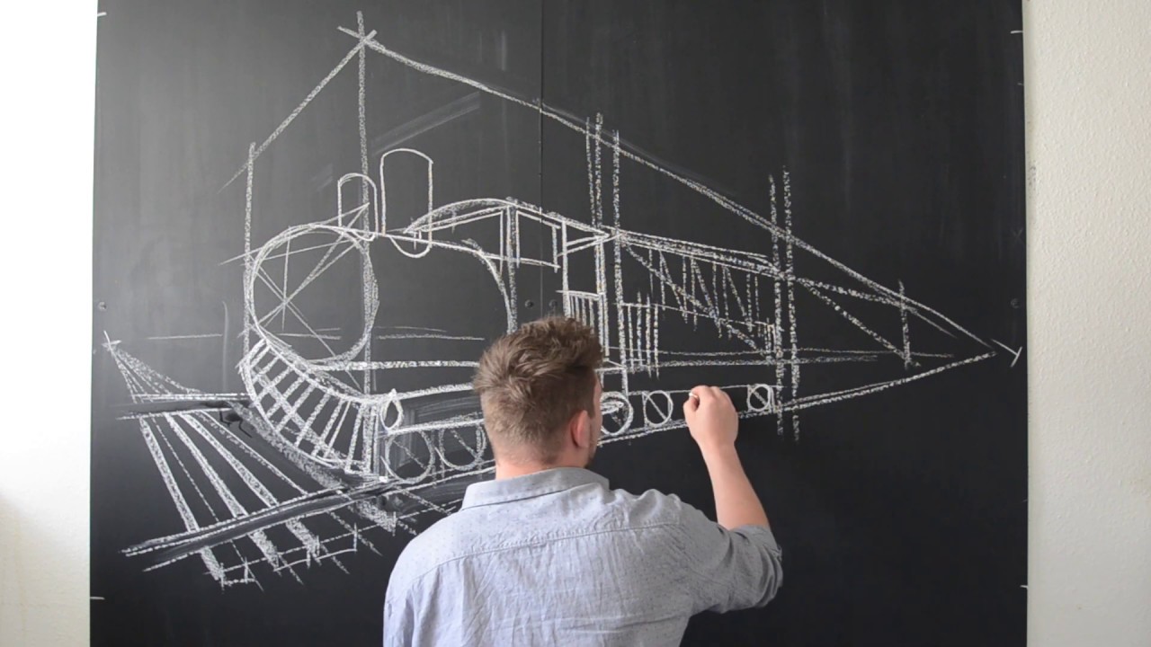 RELAXING TIME LAPSE!!! Wild west train, chalk drawing - YouTube