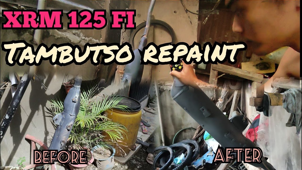 XRM 125 FI, tambuso repaint, Mag pintura ng tambutso - YouTube