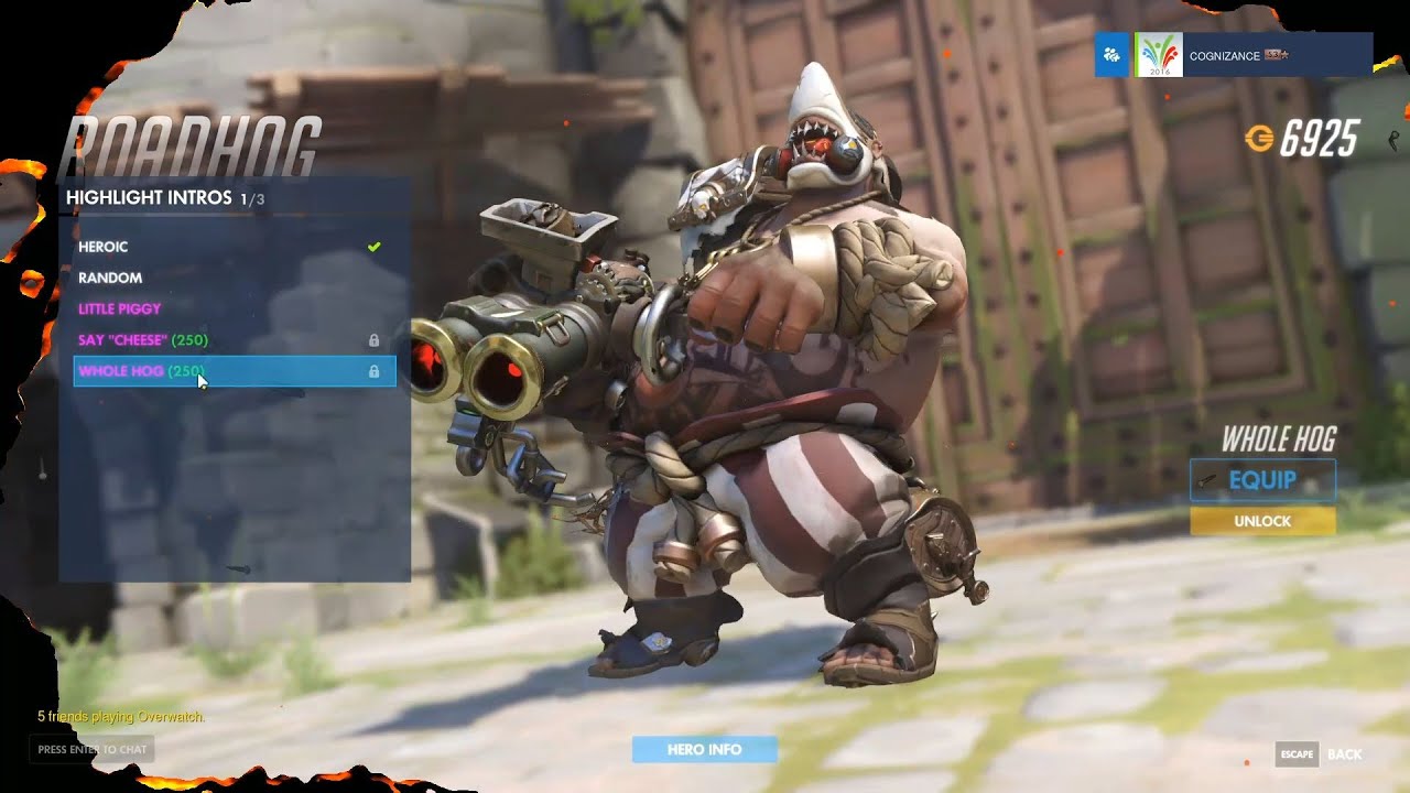 Roadhog - Sharkbait - Overwatch Legendary Skin Spotlight (all intros ...