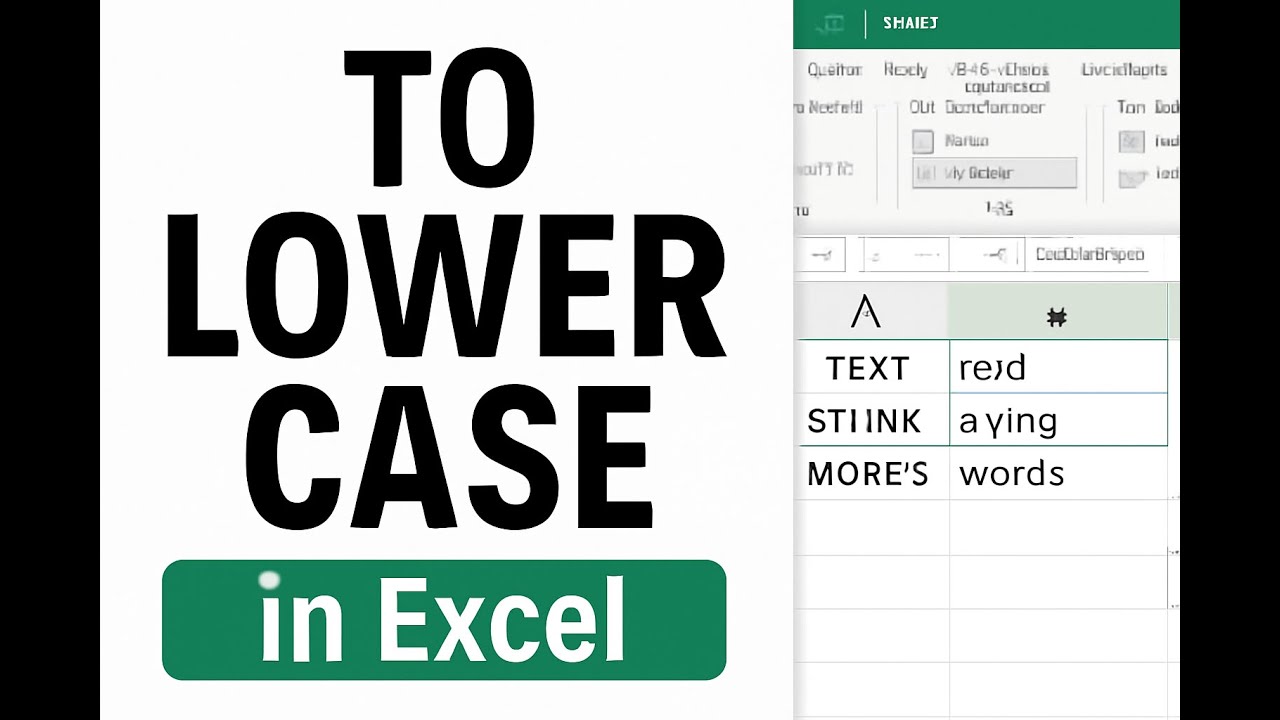 Convert Text to Lowercase in Excel (EASY & FAST) - YouTube