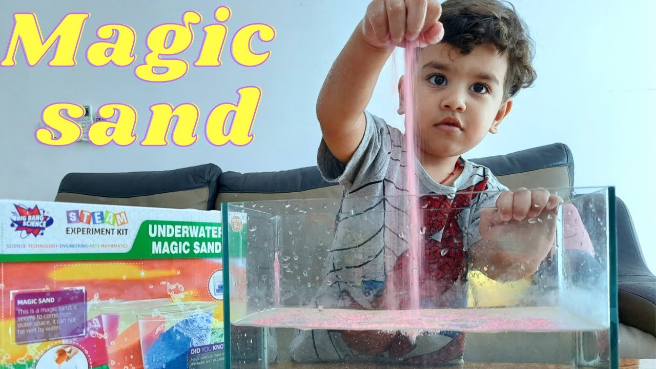 Hanu is playing with Magic Sand | Magic sand Science Experiment for ...
