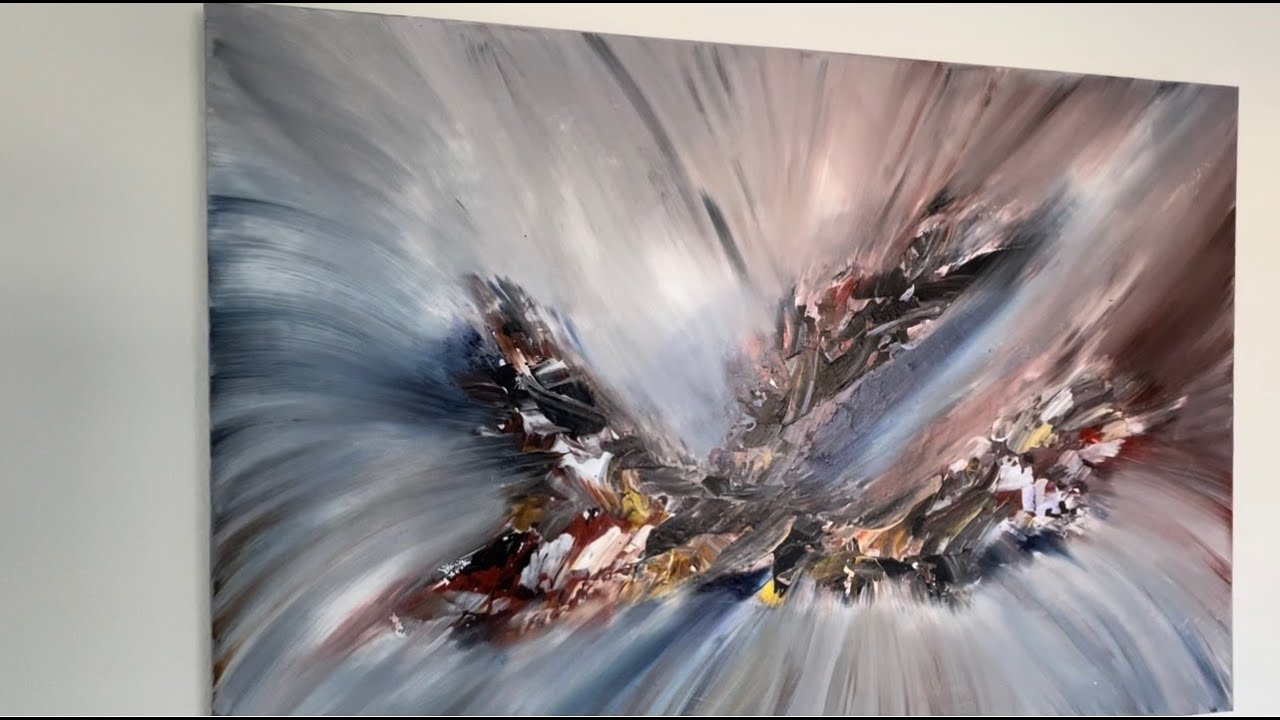Abstract painting on a Large Canvas. Amazing Technique for a Large ...