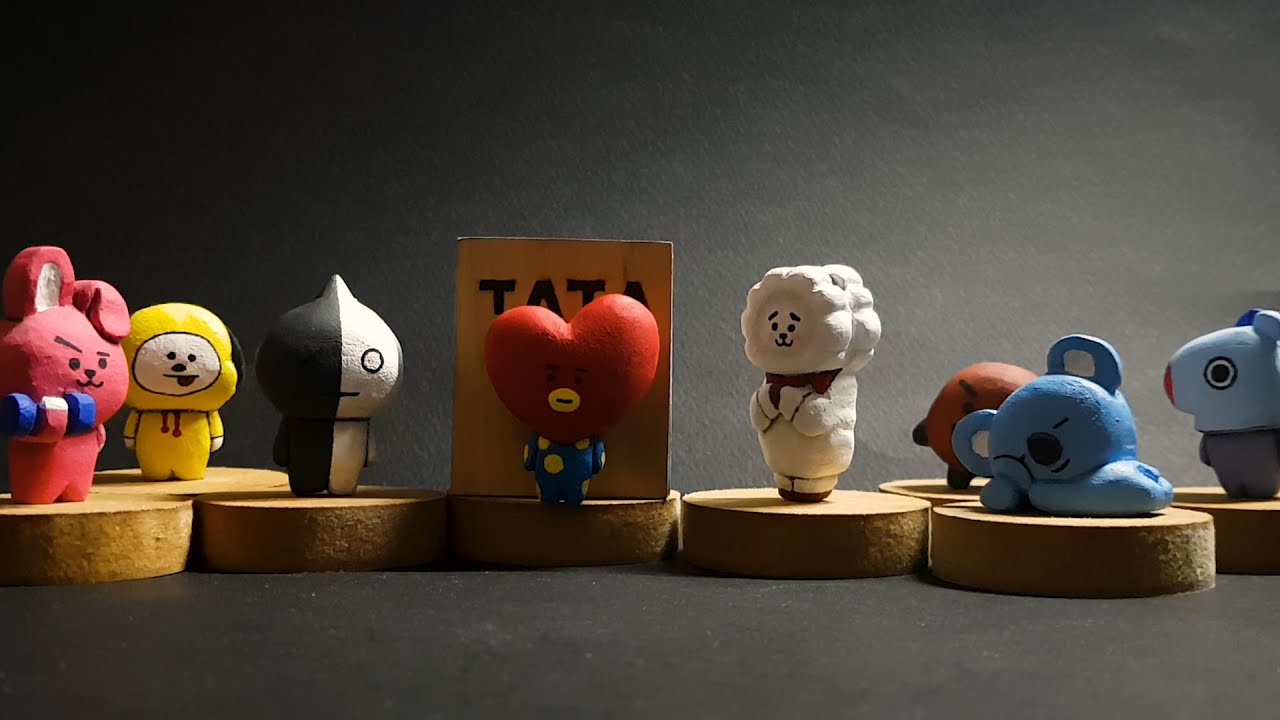 Making a BT21 figures with wood - YouTube