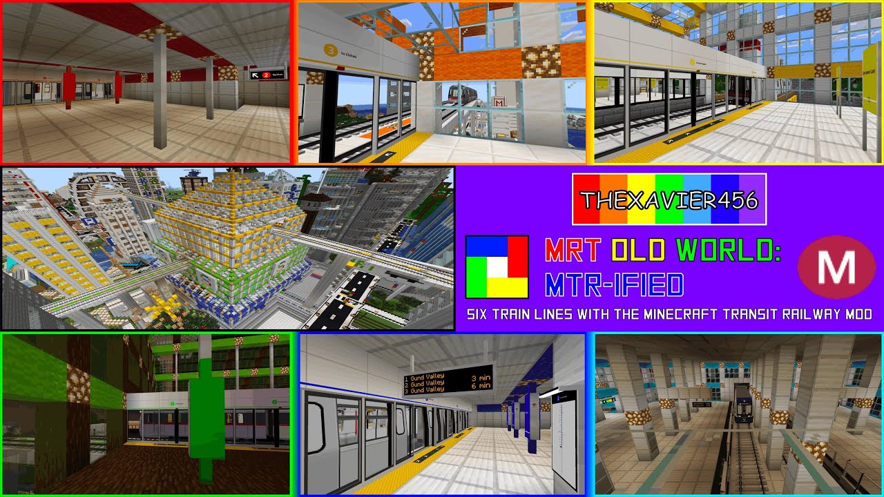 (MTR Mod) Minecart Rapid Transit Old World MTR-ified - All Lines - YouTube