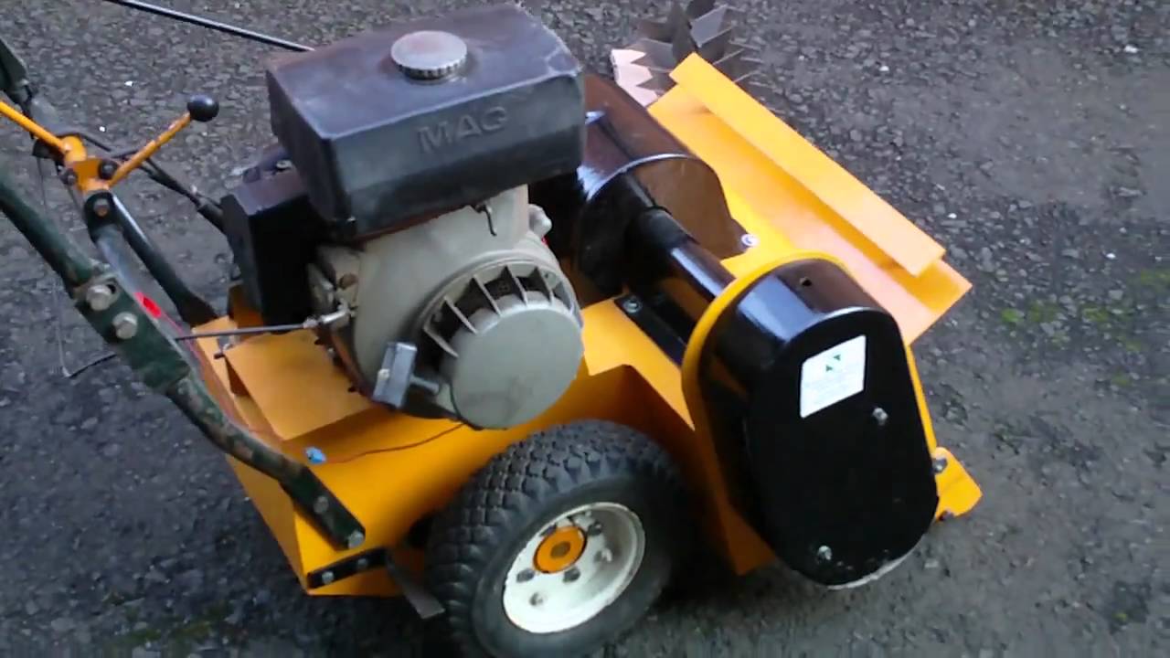 Autorotorake Scarifier with brush etc a walk around view - YouTube