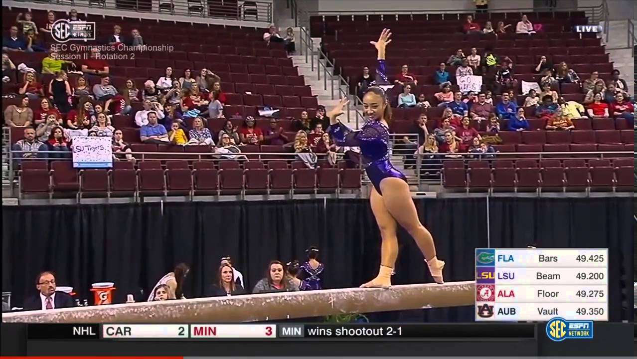 Erin Macadaeg (LSU) 2016 Beam SEC Championships 9.85 - YouTube