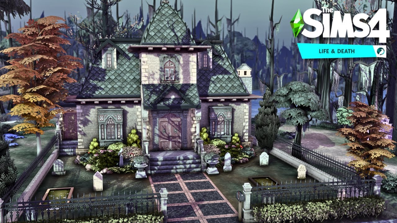 Ravenwood Cemetery House 🪦 Base Game + Life & Death 👻 The Sims 4 Speed ...