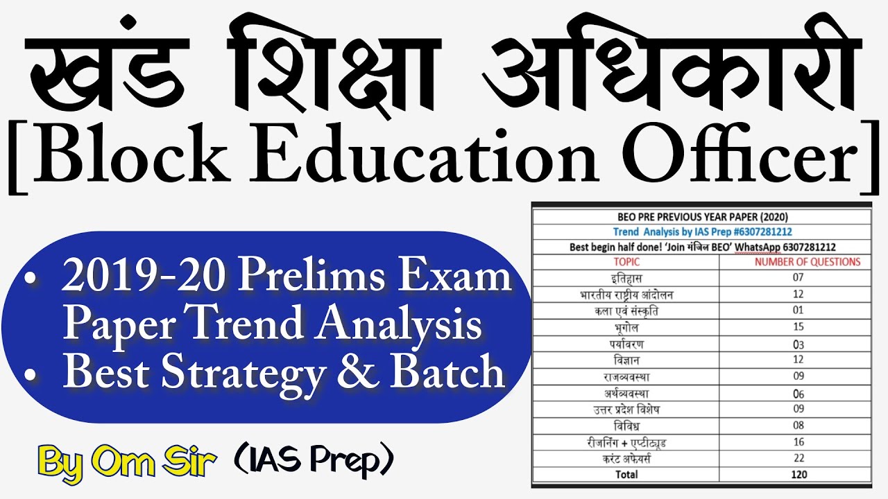 BEO Prelims Exam Paper Trend Analysis | BEO Vacancy | BEO Prelims ...
