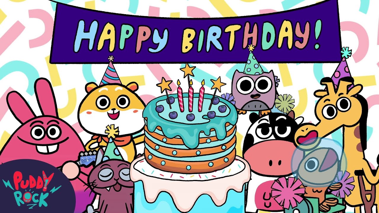 Birthday Song with Puddy Rock Animated Friends | Birthday Songs for ...