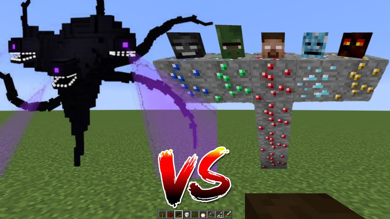 what if you create a WITHER STORM VS ENDER ORES BOSS in MINECRAFT - YouTube
