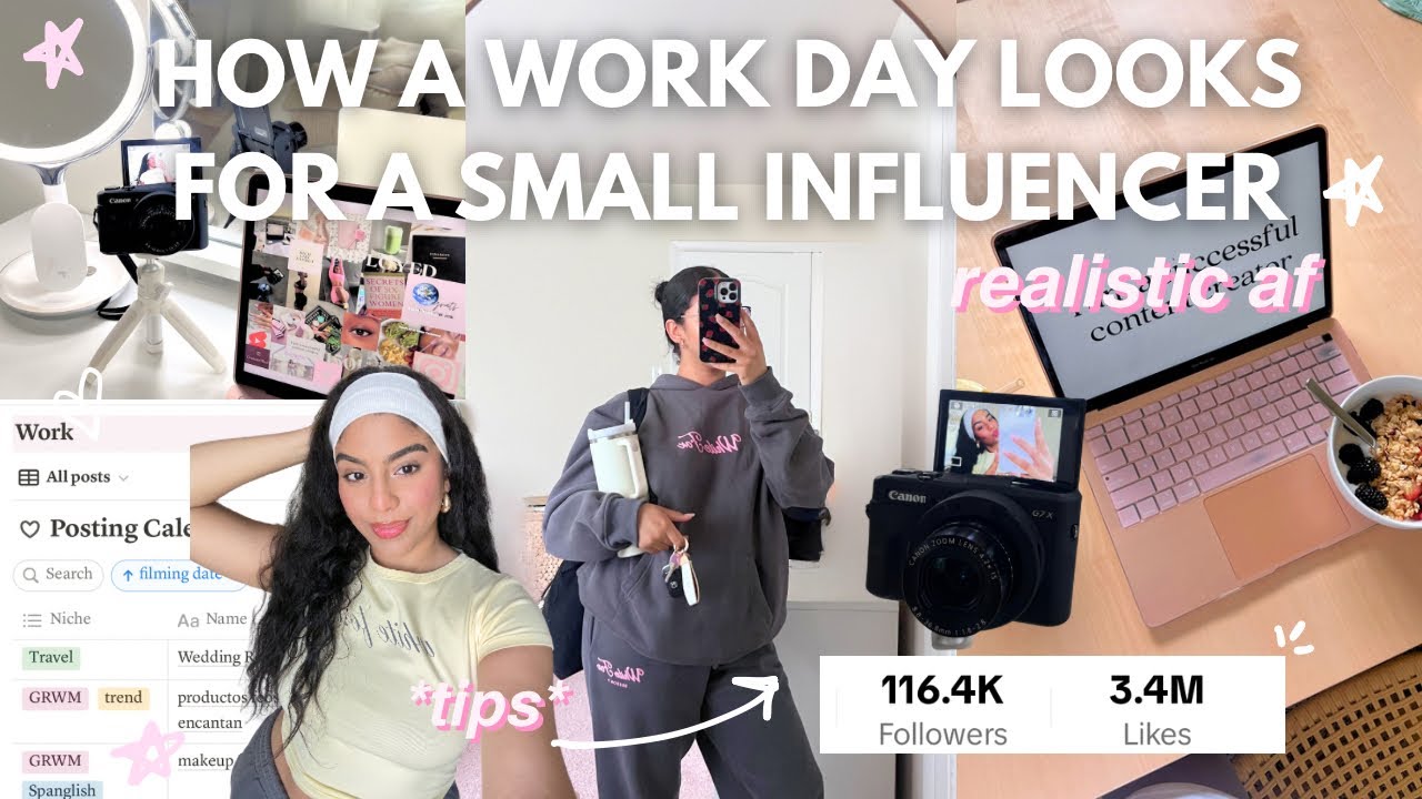 How a WORK DAY looks as a small INFLUENCER 📸 | *realistic af* + tiktok ...