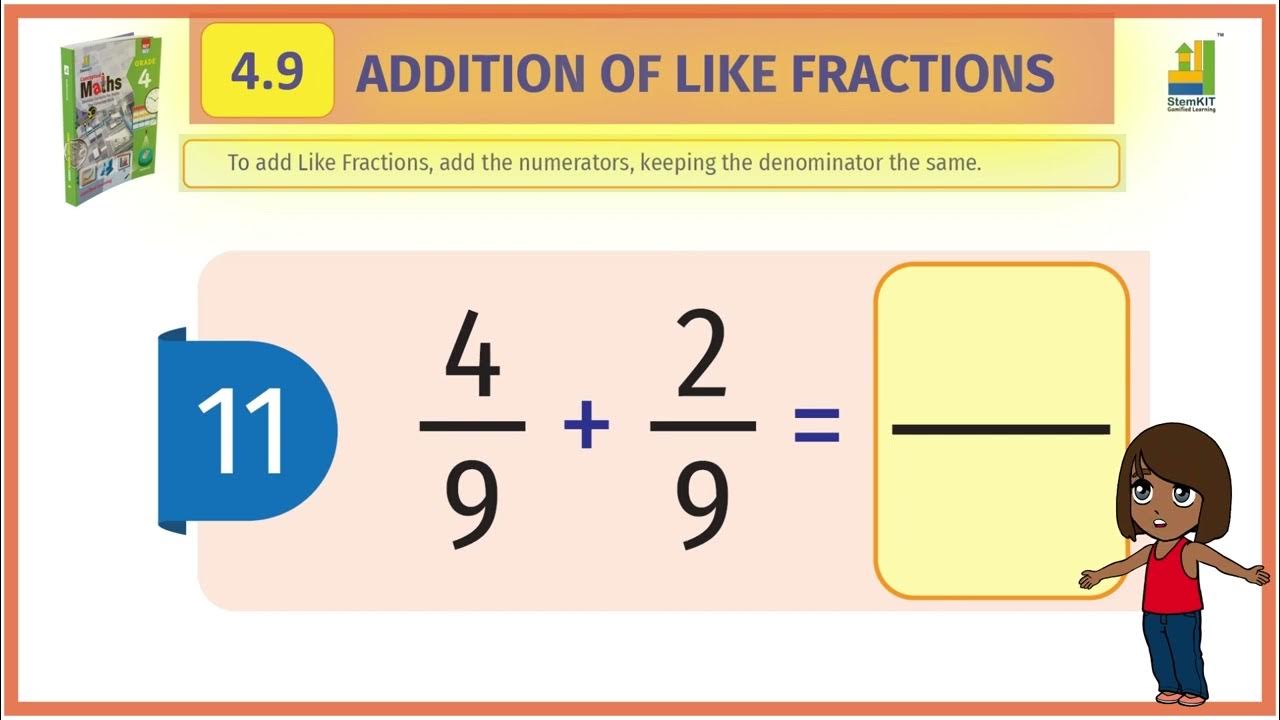 How to add Like Fractions Grade 4 Maths | Chapter : Fractions - YouTube