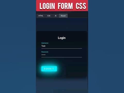 Amazing login form using html and css #coding #website #css - YouTube