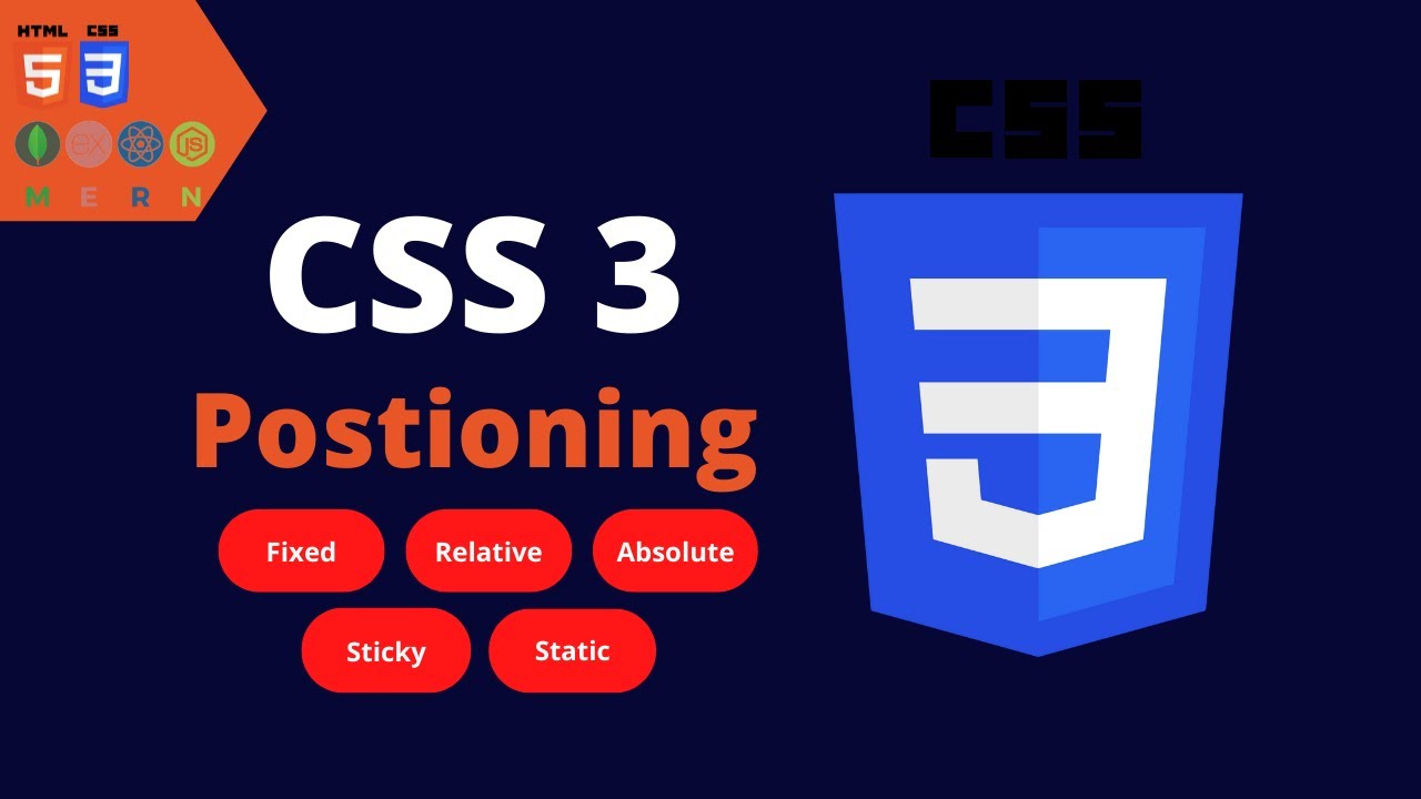 Position Absolute Relative Fixed And Sticky In Css Position In Css Mern Stack Series Youtube