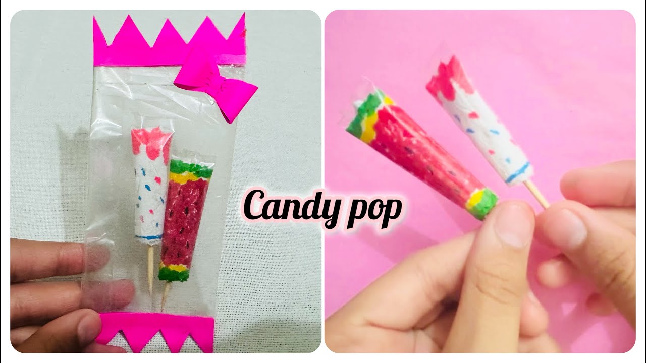 How to make candy pop 🍭with tissue paper| cute and easy diy ...