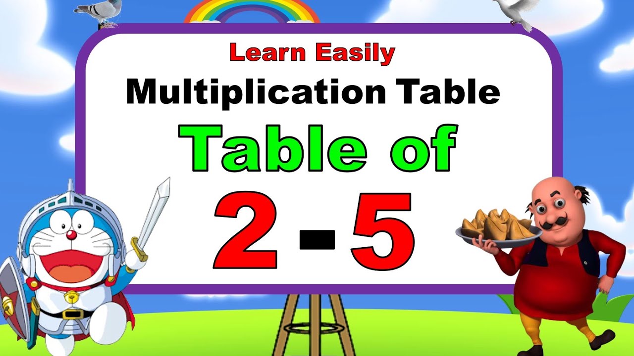 Table of 2 to 5 | 2 se 5 tak table | Math table of 2 to 5 | 2 se 5 ka ...