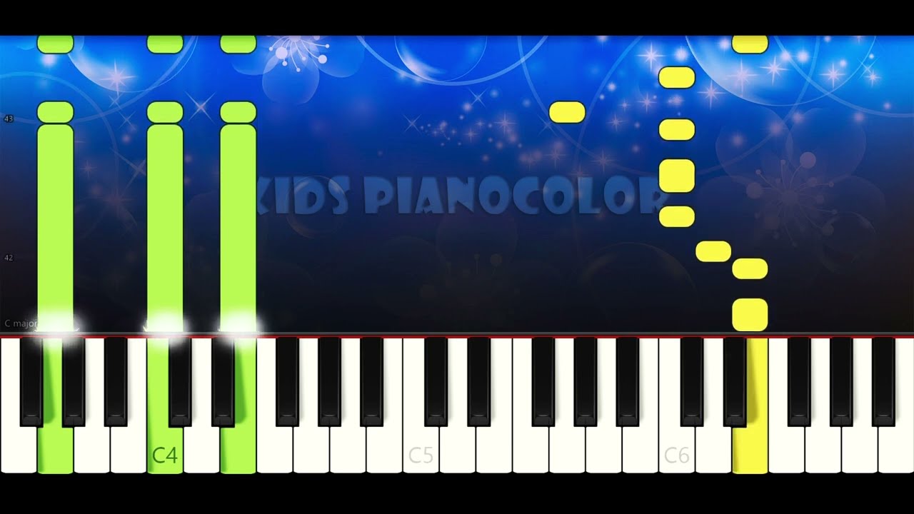 1 2 3 4 5 Once I Caught a Fish Alive - Cocomelon Nursery Rhymes | Piano ...