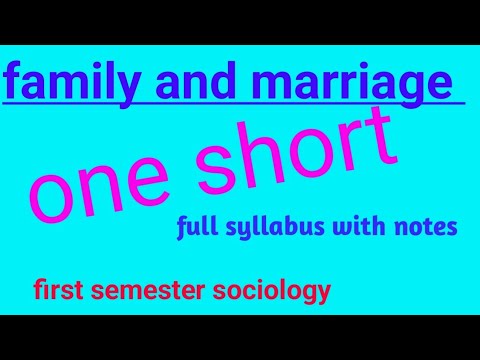 family and marriage in one short #sociology - YouTube