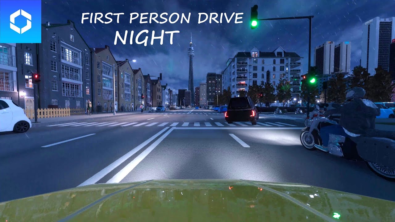 Cities Skylines 2 - FIRST Person Drive - Night driving - YouTube