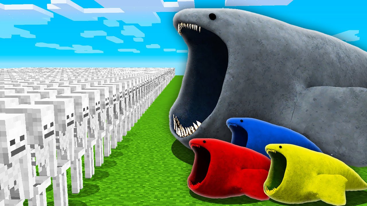 1000 SKELETONS vs GIANT BLOOP FAMILY (Minecraft Mob Battle) - YouTube