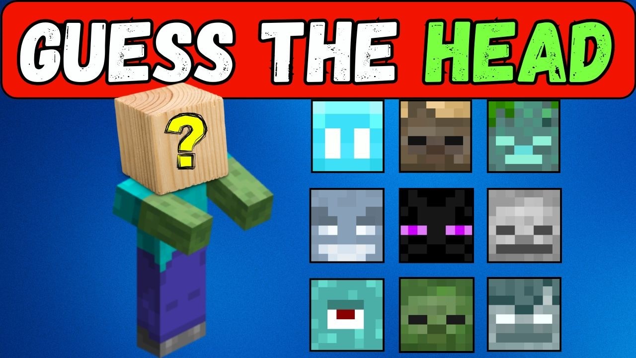 Guess the HEAD of the Minecraft Character in 10 Seconds - YouTube