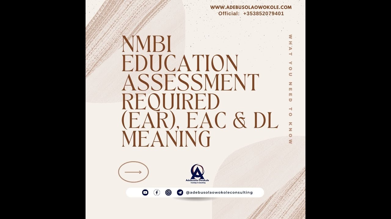 NMBI Education Assessment Required (EAR), EAC & DL Statuses Meaning By ...