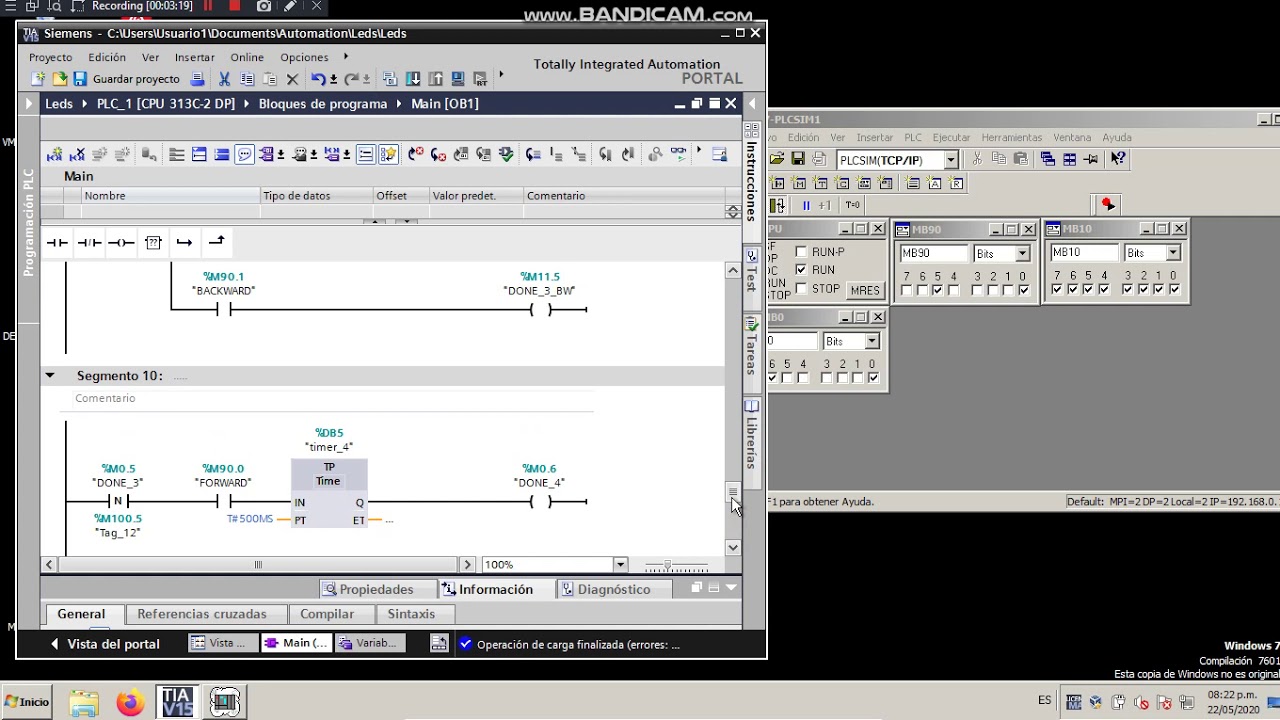 PLC Siemens TIA Portal: Práctica LEDS - YouTube