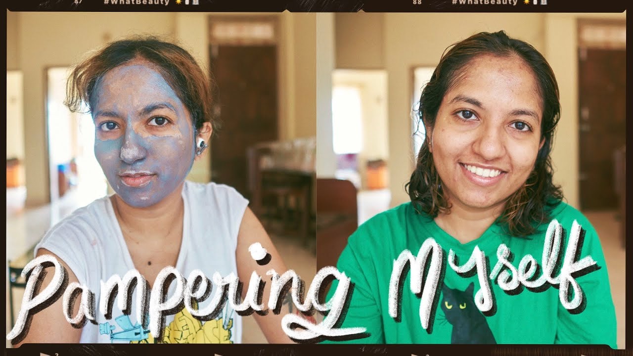 Pampering myself at Home 🧖🏽‍♀️ | simple pick me up routine for my face ...