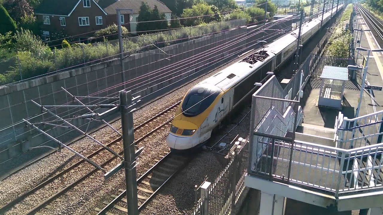 Eurostar High speed train at Folkestone Racecourse - Westenhanger - YouTube