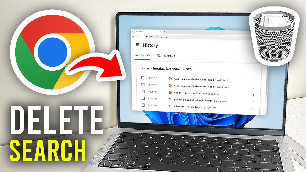 How To Delete Search History In Google Chrome Laptop & PC - Full Guide ...