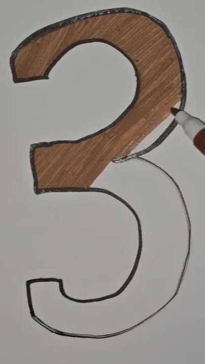 Learn Colors and Numbers | Drawing Number 3 with Brown Color for Kids ...