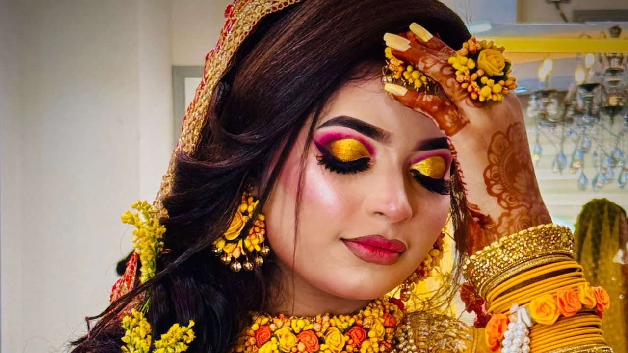 Haldi Bridal Makeup Tutorial Step By Step And Hairstyle Nadias Makeover Youtube