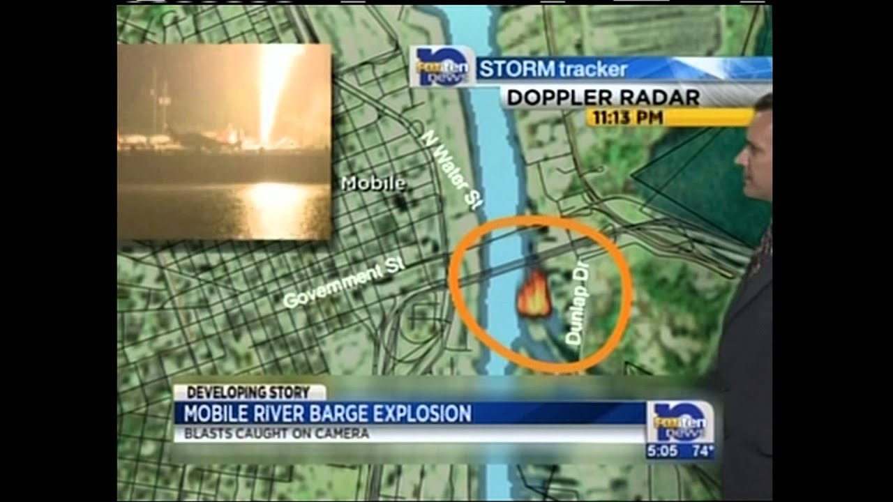 BARGE EXPLOSION NEWSCAST - YouTube