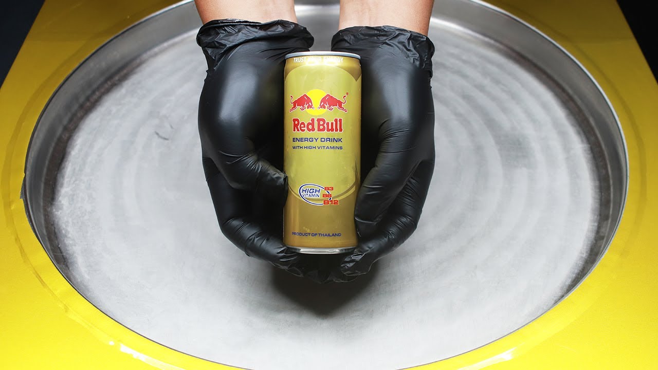ASMR Ice Cream - Red Bull Energy Drink Ice Cream Rolls - YouTube