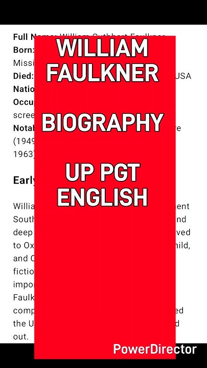 biography of William Faulkner | #education #english #tgtpgtexam #dsssb ...