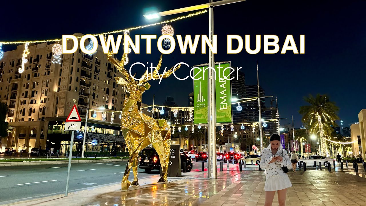 Downtown Burj Khalifa City Center - Dubai, UAE Walking Tour - 4K 60fps ...