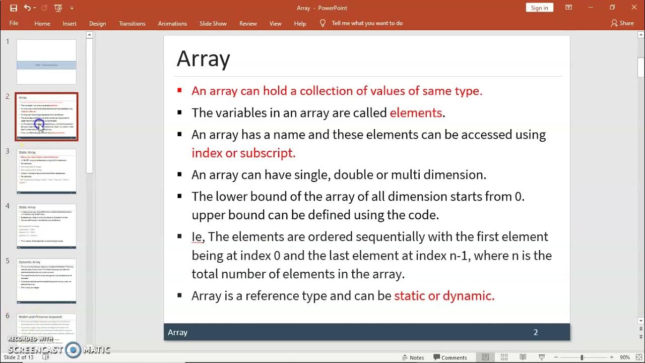 Introduction to Visual Programming- Array in vb.net - YouTube