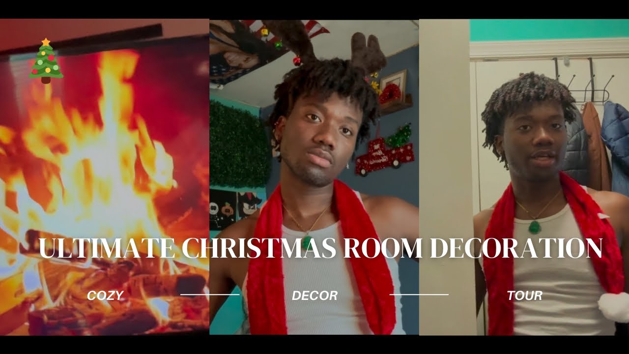 CHRISTMAS ROOM MAKEOVER - decorate w me + room tour - YouTube