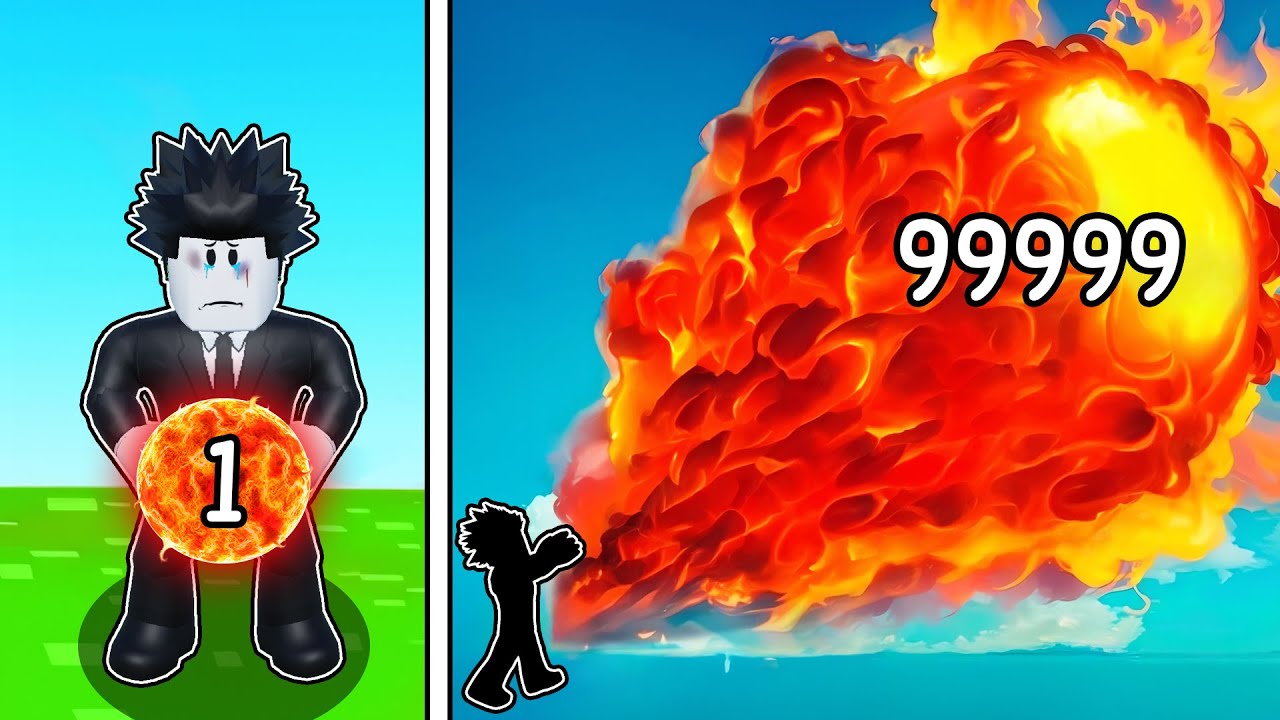 只要点击我的火球就能进化，我进化出了超级宇宙火球！ROBLOX Fireball Punching Simulator - YouTube