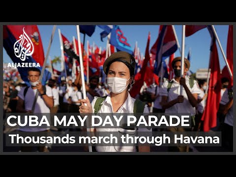 Cuba holds massive May Day parade for first time since pandemic - YouTube